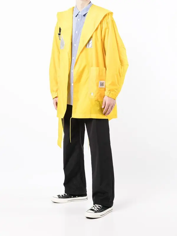 FUMITO GANRYU Reflective Panel Hooded Raincoat