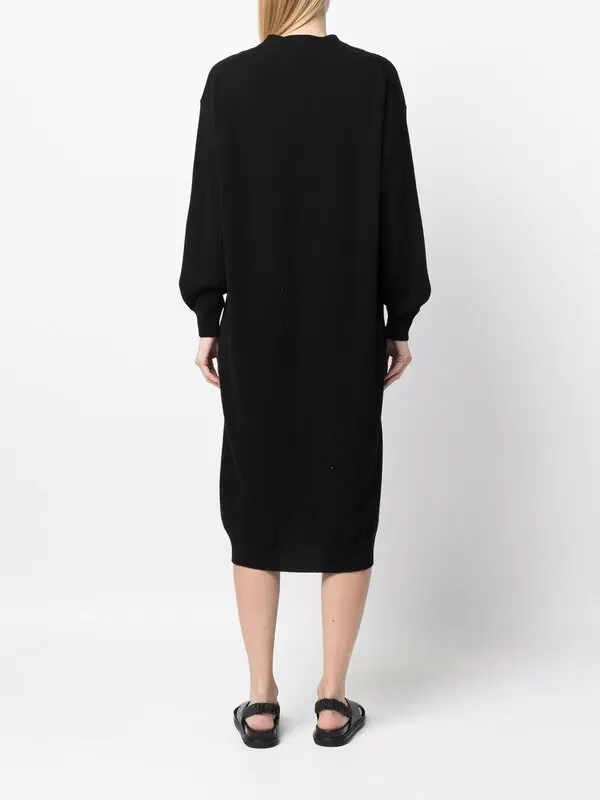PAULA V-neck Cashmere Cardigan-coat - Black