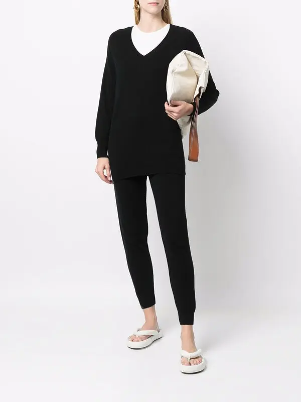 PAULA V-neck Knit Jumper - Black