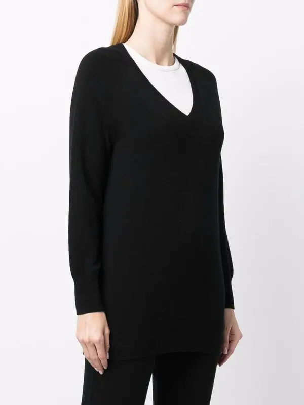 PAULA V-neck Knit Jumper - Black