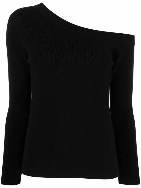 PAULA Cold-shoulder Knit Jumper - Black