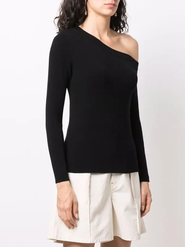 PAULA Cold-shoulder Knit Jumper - Black