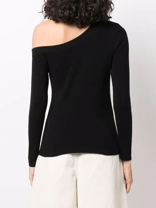 PAULA Cold-shoulder Knit Jumper - Black