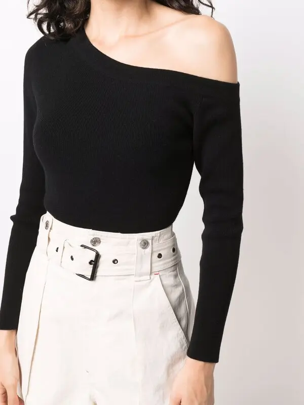 PAULA Cold-shoulder Knit Jumper - Black