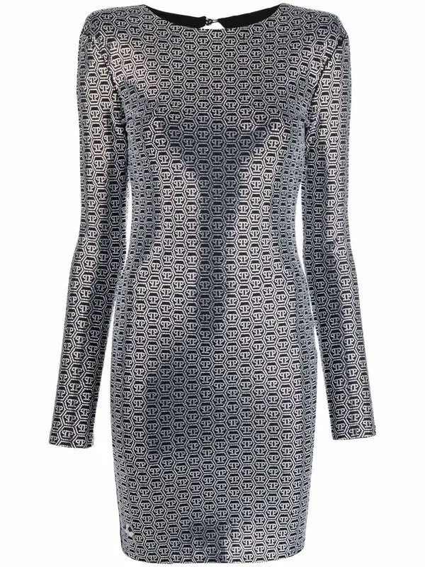 Philipp Plein Crystal-embellished Mini Dress - Black