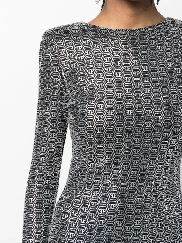 Philipp Plein Crystal-embellished Mini Dress - Black