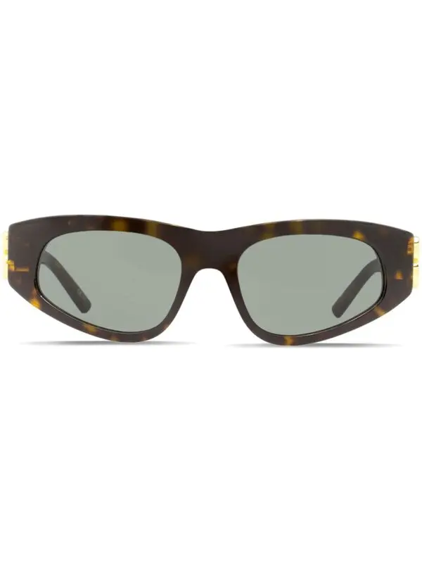 Balenciaga Logo-plaque Sunglasses - Brown
