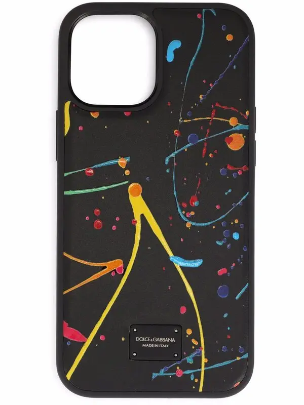 Dolce & Gabbana Abstract Print Iphone Case - Black