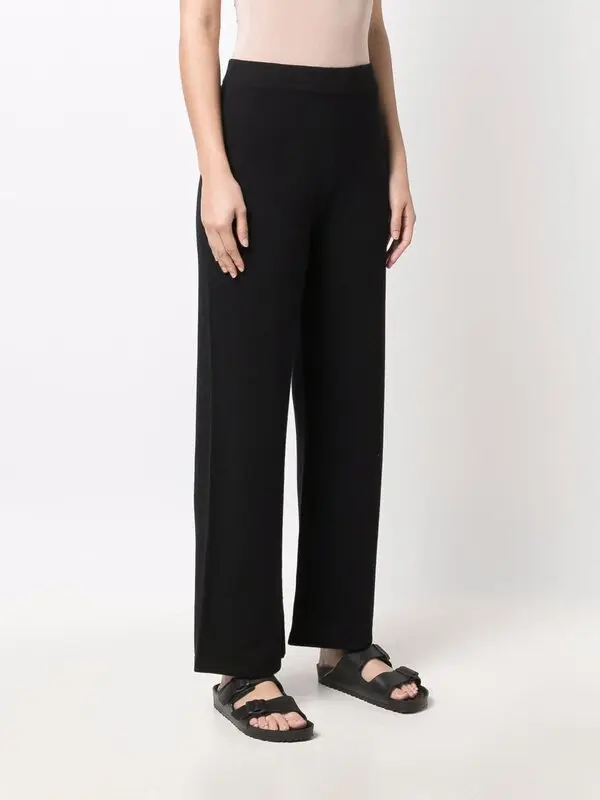 PAULA Ribbed Cashmere Trousers - Black