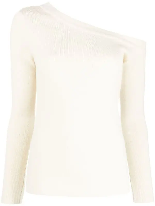 PAULA One-shoulder Cashmere Jumper - Neutrals