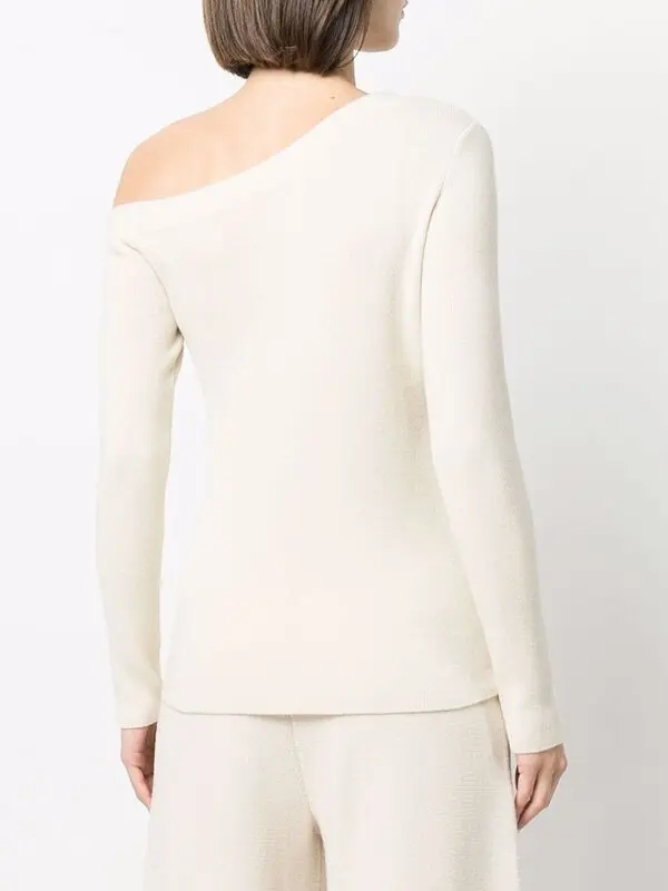 PAULA One-shoulder Cashmere Jumper - Neutrals