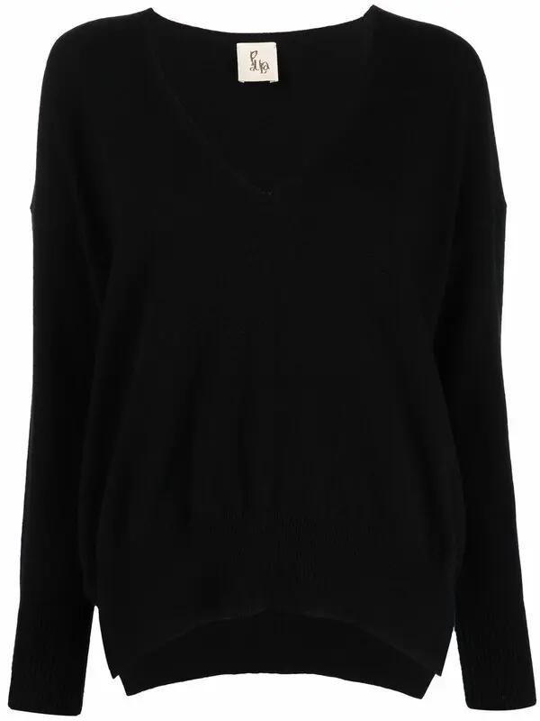 PAULA V-neck Cashmere Jumper - Black