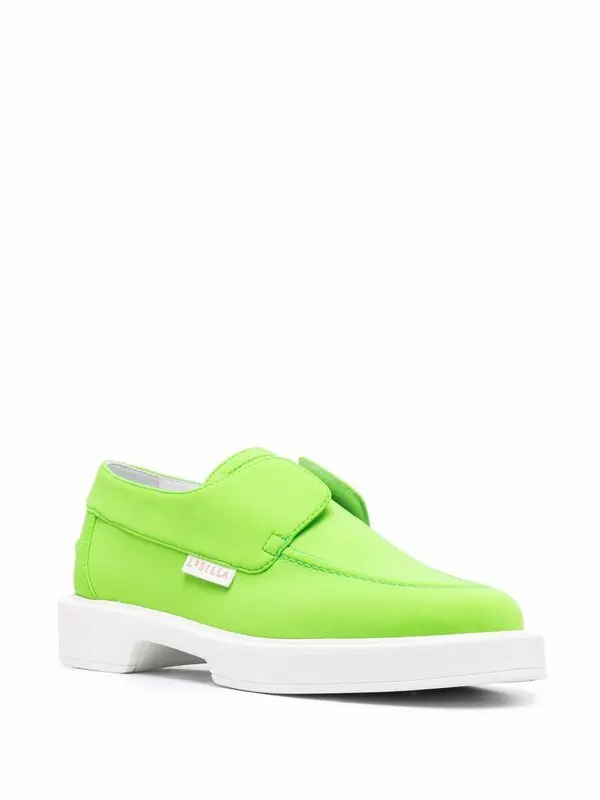 LE SILLA Slip-on Leather Loafers - Green