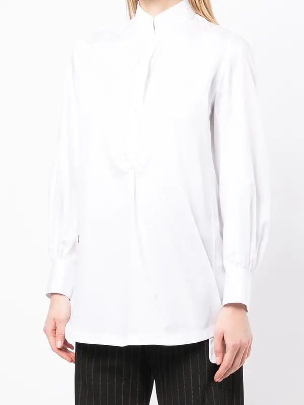 Shiatzy Chen Cotton Mandarin Collar Shirt