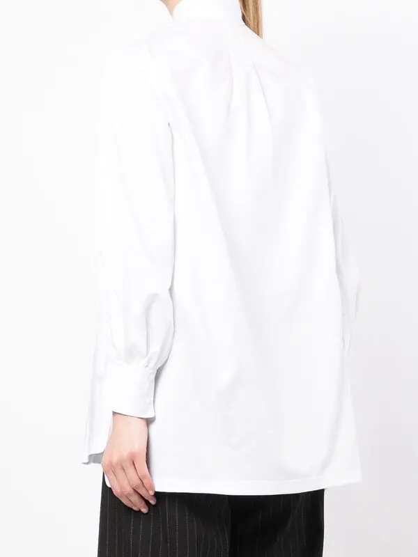 Shiatzy Chen Cotton Mandarin Collar Shirt