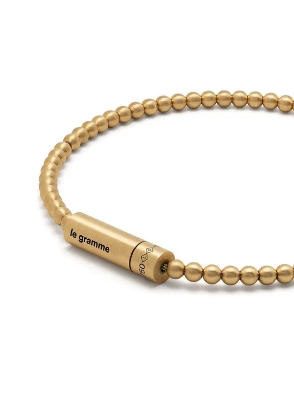 Le Gramme 15g Brushed Yellow Beaded Bracelet
