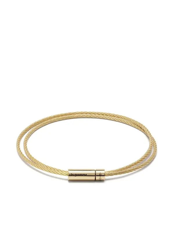 Le Gramme 15g Polished Yellow Double Cable Bracelet - Gold