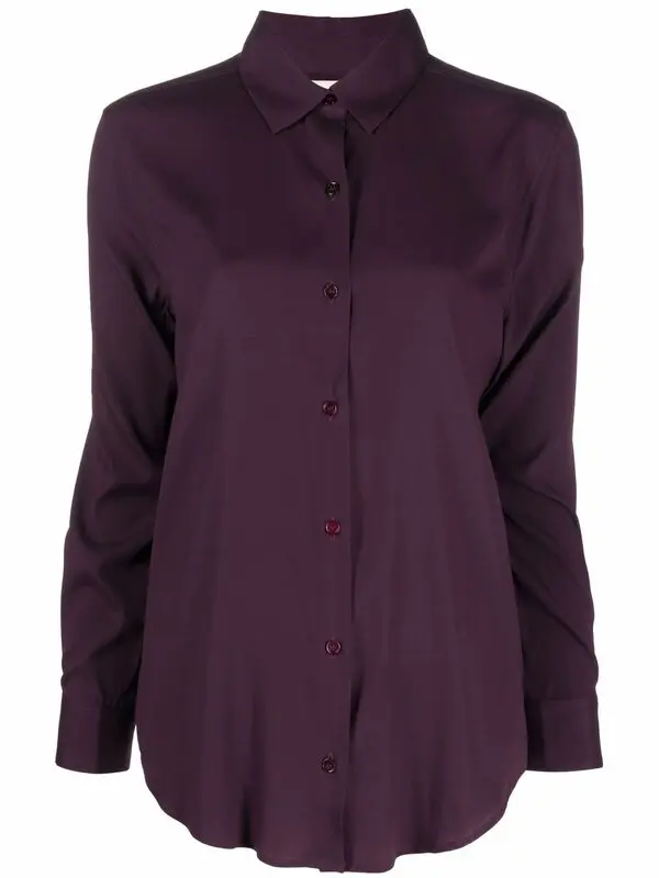 PAULA Long-sleeve Silk Shirt - Purple
