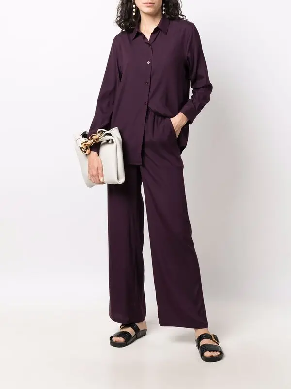 PAULA Long-sleeve Silk Shirt - Purple