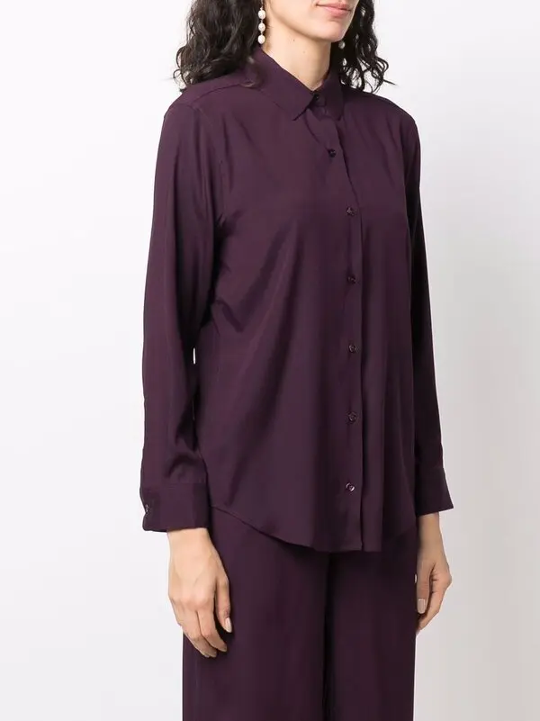 PAULA Long-sleeve Silk Shirt - Purple