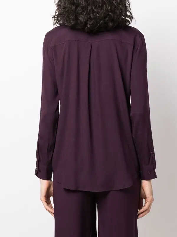 PAULA Long-sleeve Silk Shirt - Purple