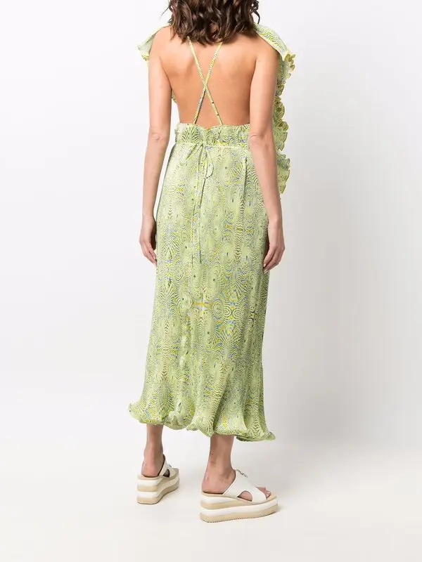 Stella McCartney Abstract Print Plissé Dress