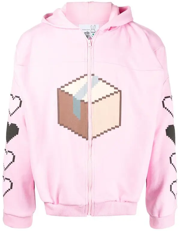 Natasha Zinko 8-bit Box Zip Hoodie - Pink