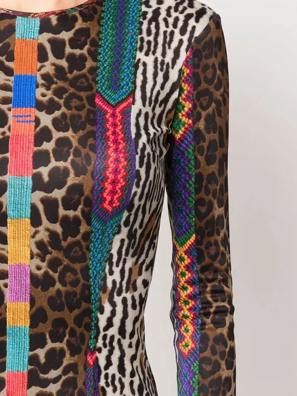 PIERRE-LOUIS MASCIA Braided Leopard-print Midi Dress