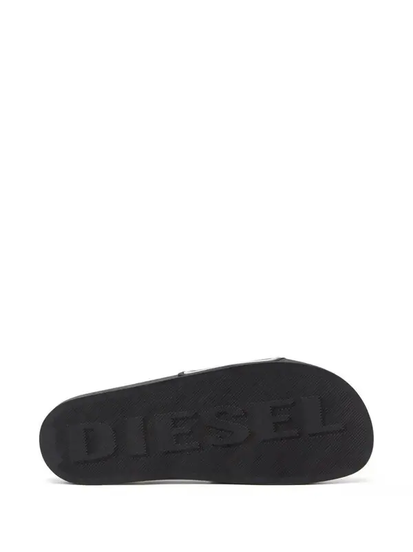 DIESEL® Logo-embossed Slides - Black