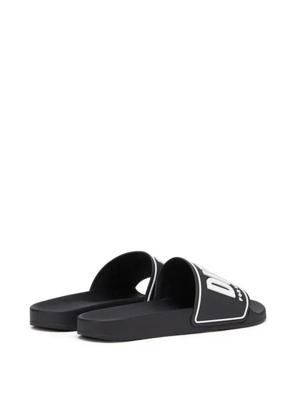 DIESEL Logo-embossed Slides - Black