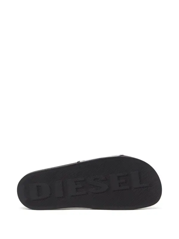 DIESEL Logo-embossed Slides - Black