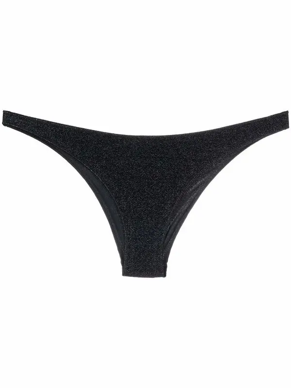 Oseree Glitter Low-rise Bikini Bottom - Black