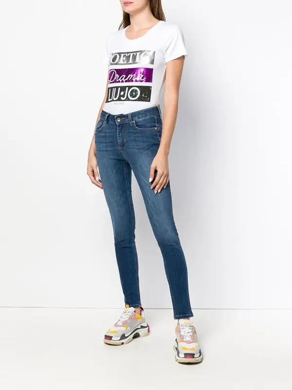 Liu Jo Slim Fit Jeans With Contrast Stitching - Blue