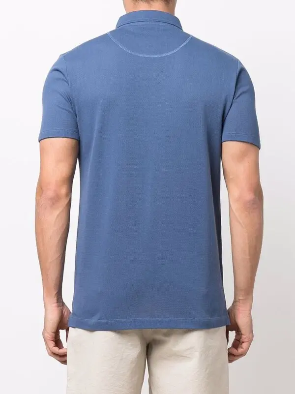 Sunspel Pocket Cotton Polo Shirt - Blue