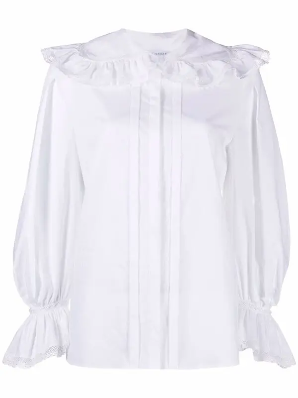 Alberta Ferretti Ruffled Long-sleeved Blouse