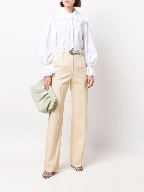 Alberta Ferretti Ruffled Long-sleeved Blouse