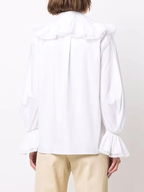 Alberta Ferretti Ruffled Long-sleeved Blouse