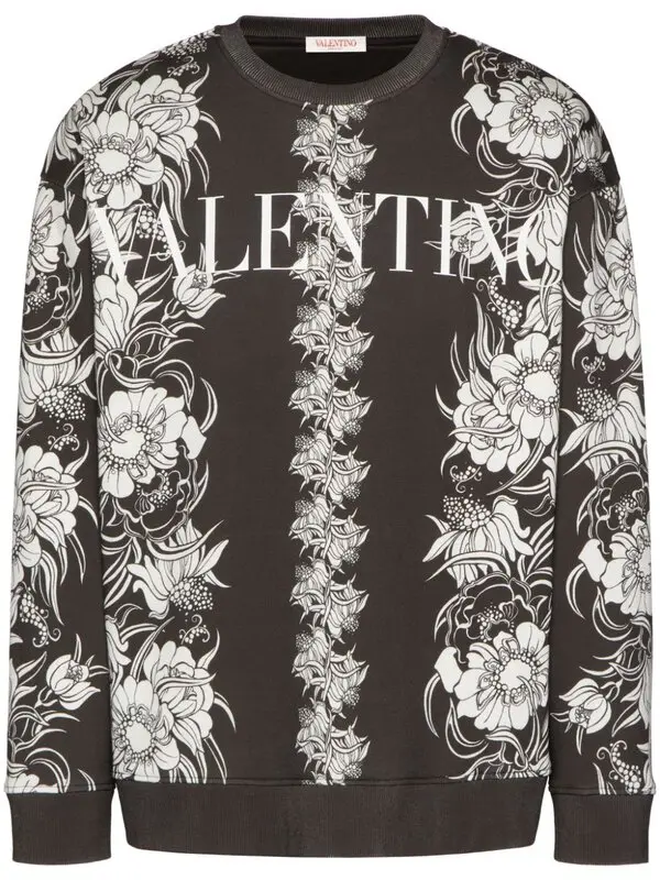 Valentino Garavani Logo-print Long-sleeve Sweatshirt - Black