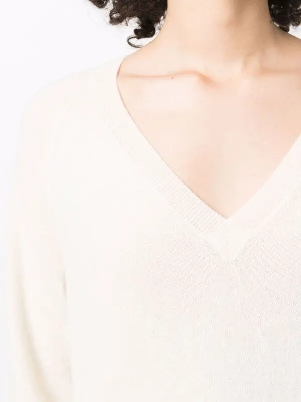 PAULA S V-neck Cashmere Jumper - Neutrals