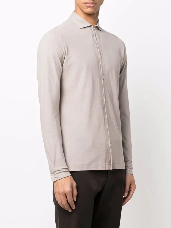 ZANONE Slim-cut Button-down Shirt - Neutrals