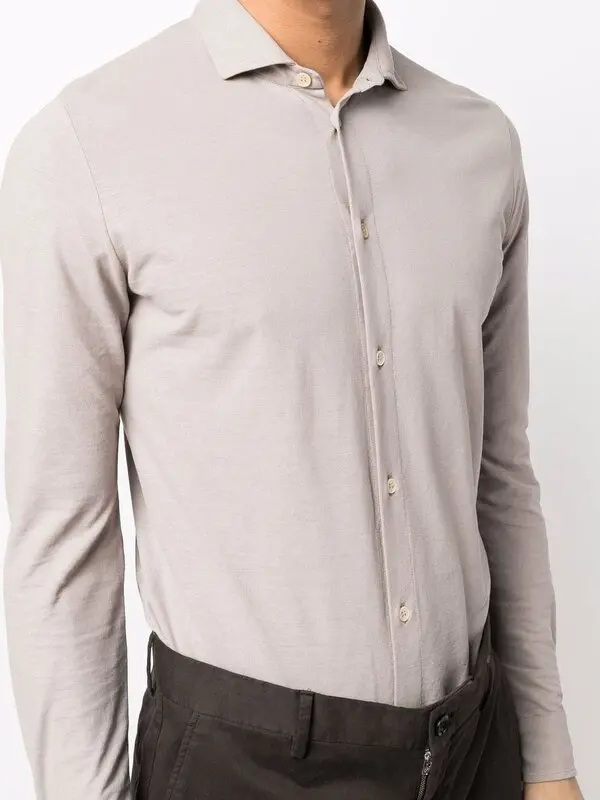ZANONE Slim-cut Button-down Shirt - Neutrals