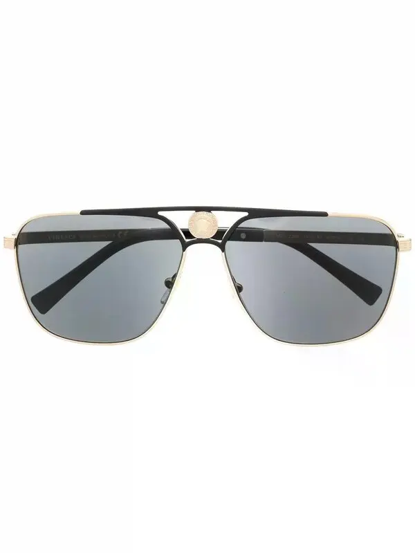 Versace Medusa Head Pilot-frame Sunglasses - Black