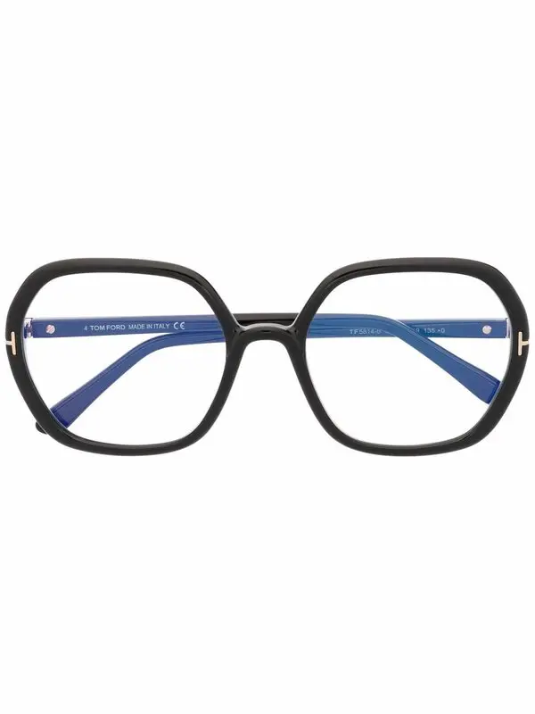 TOM FORD Oversized Round Frame Glasses - Black