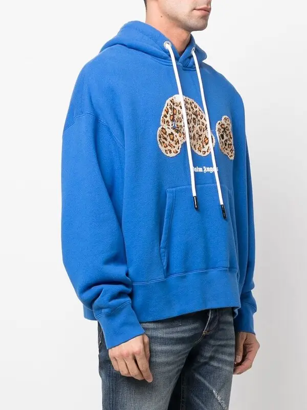 Palm Angels Leopard Drawstring Hoodie