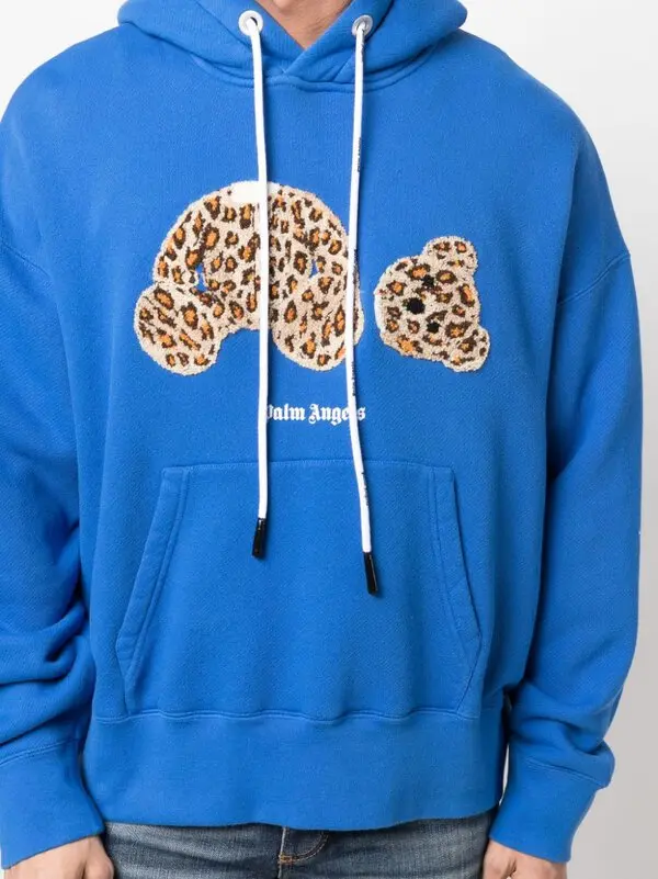 Palm Angels Leopard Drawstring Hoodie