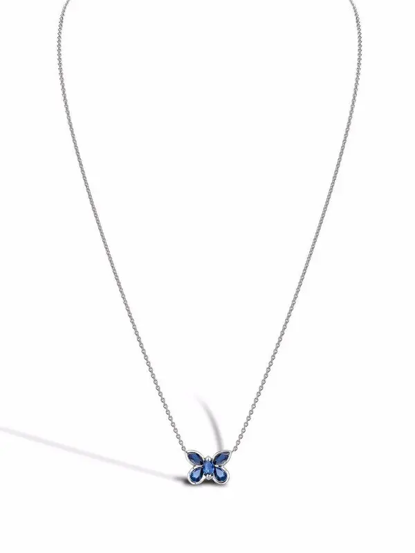 PRAGNELL 18kt White Gold Sapphire Butterfly Earrings - Silver