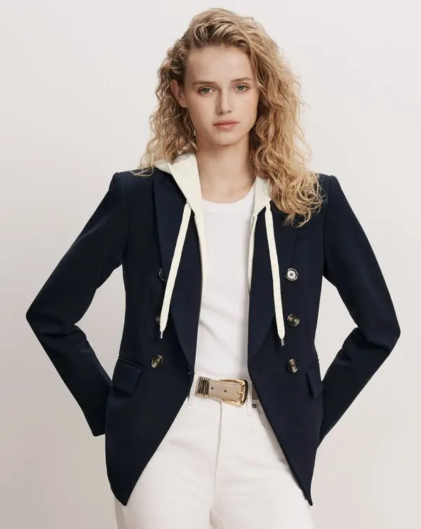 Veronica Beard Cashmere Hoodie Dickey - Ivory