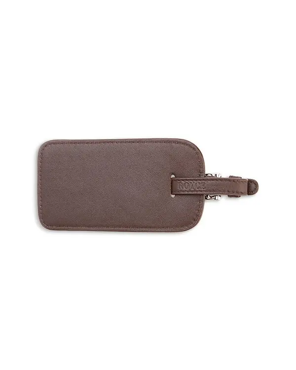 ROYCE NEW YORK Leather Luggage Tag - Cocoa