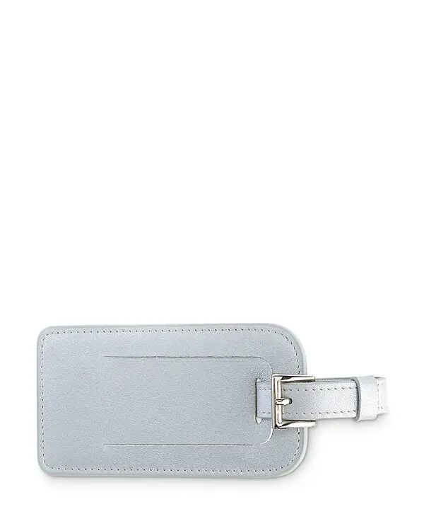 ROYCE NEW YORK Leather Luggage Tag - Silver