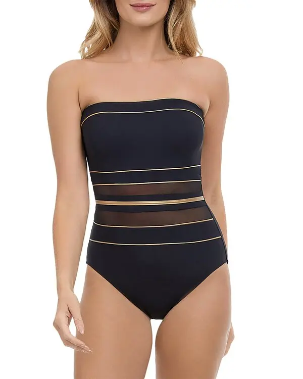 GOTTEX Bandeau One Piece Swimsuit - Blkgold